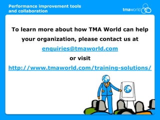 TMA World: Performance Improvement Tools and Collaboration | PPT