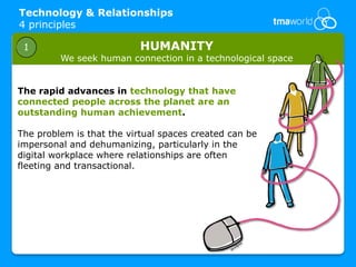 TMA World Mindline Technology and Relationships: Four Principles | PPT