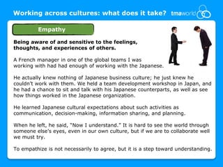 TMA World Viewpoint: Working Successfully Across Cultures | PDF