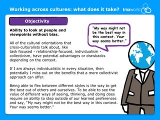 TMA World Viewpoint: Working Successfully Across Cultures | PDF