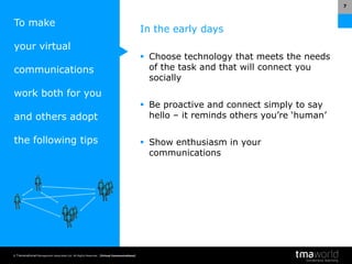TMA World: A Guide to Effective Virtual Communications | PDF