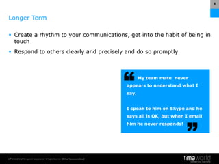 TMA World: A Guide to Effective Virtual Communications | PDF