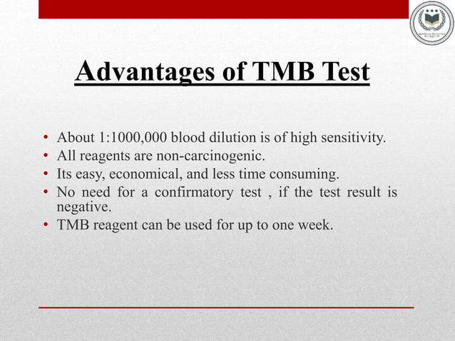 TMB test | PPTX | Blood Disorders | Diseases and Conditions