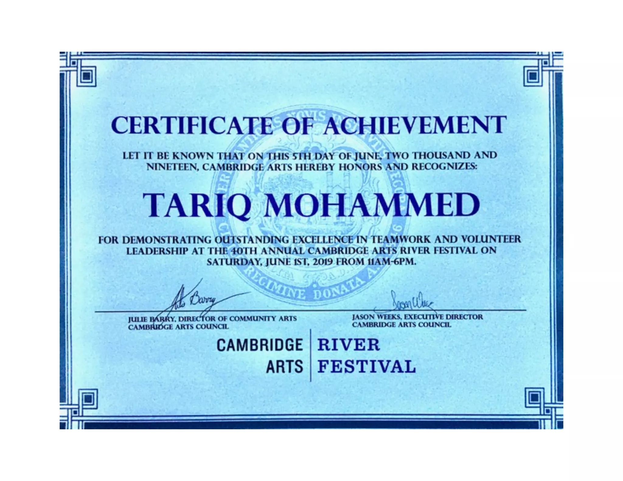 Cambridge Arts - Certificate of Achievement | PPT