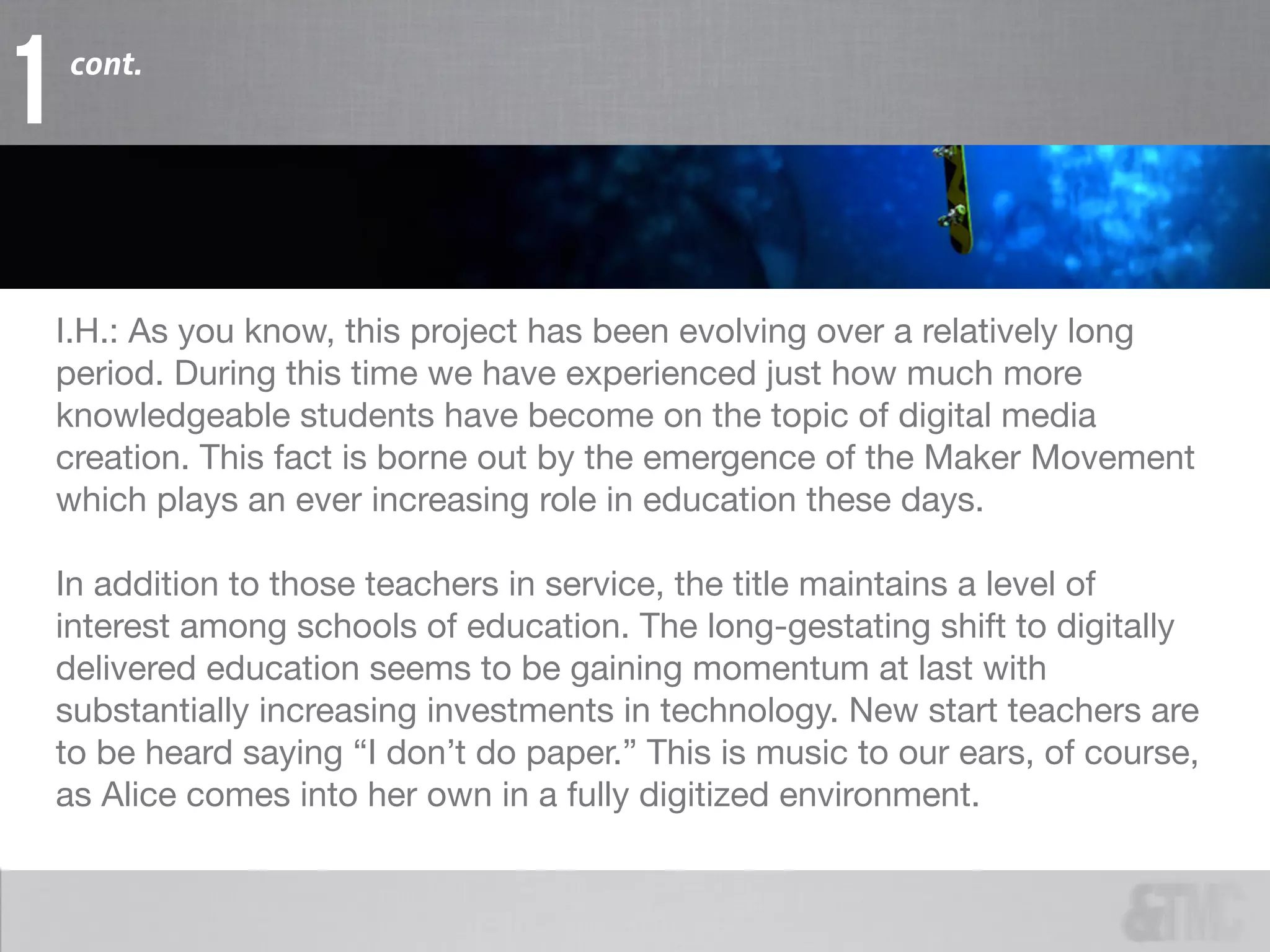 TMC Inanimate Alice Case Study: Transmedia & the Future of Digital ...