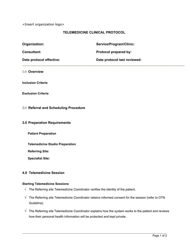Tm clinical protocol_outline1 | PDF