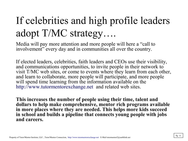 Logic Model for Expanding Organized Tutor/Mentor Programs in High ...