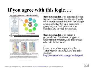Logic Model for Expanding Organized Tutor/Mentor Programs in High ...