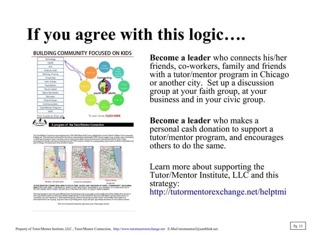 Logic Model for Expanding Organized Tutor/Mentor Programs in High ...