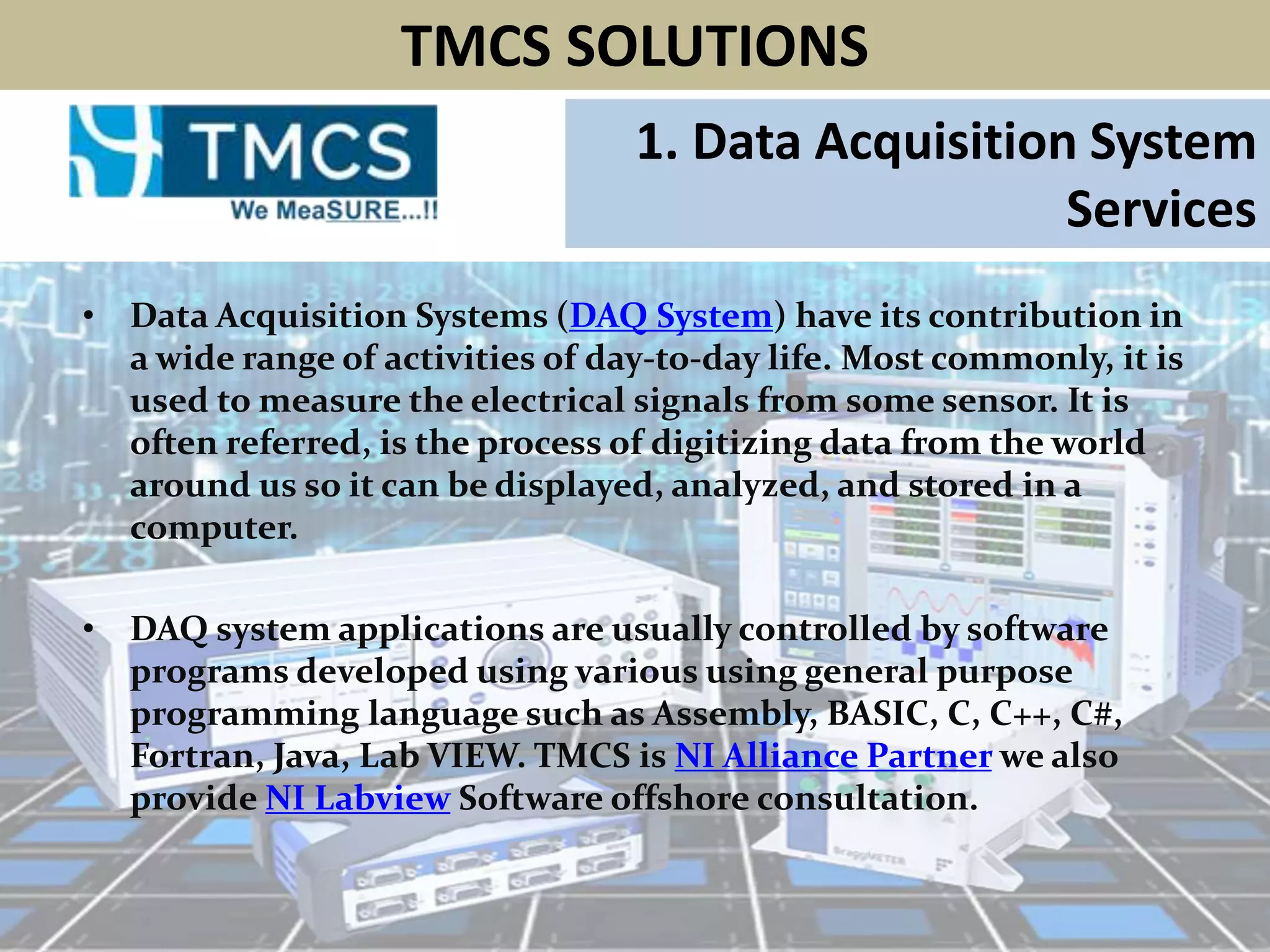 TMCS & Its Solutions- EOL Testing, DAQ System, ATE Testing.pptx