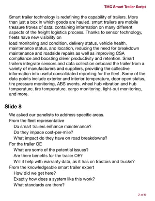 S7 Smart Trailer Introduction Script | PDF | Logistics and ...