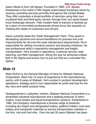 S7 Smart Trailer Introduction Script | PDF | Logistics and ...