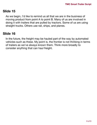 S7 Smart Trailer Introduction Script | PDF | Logistics and ...