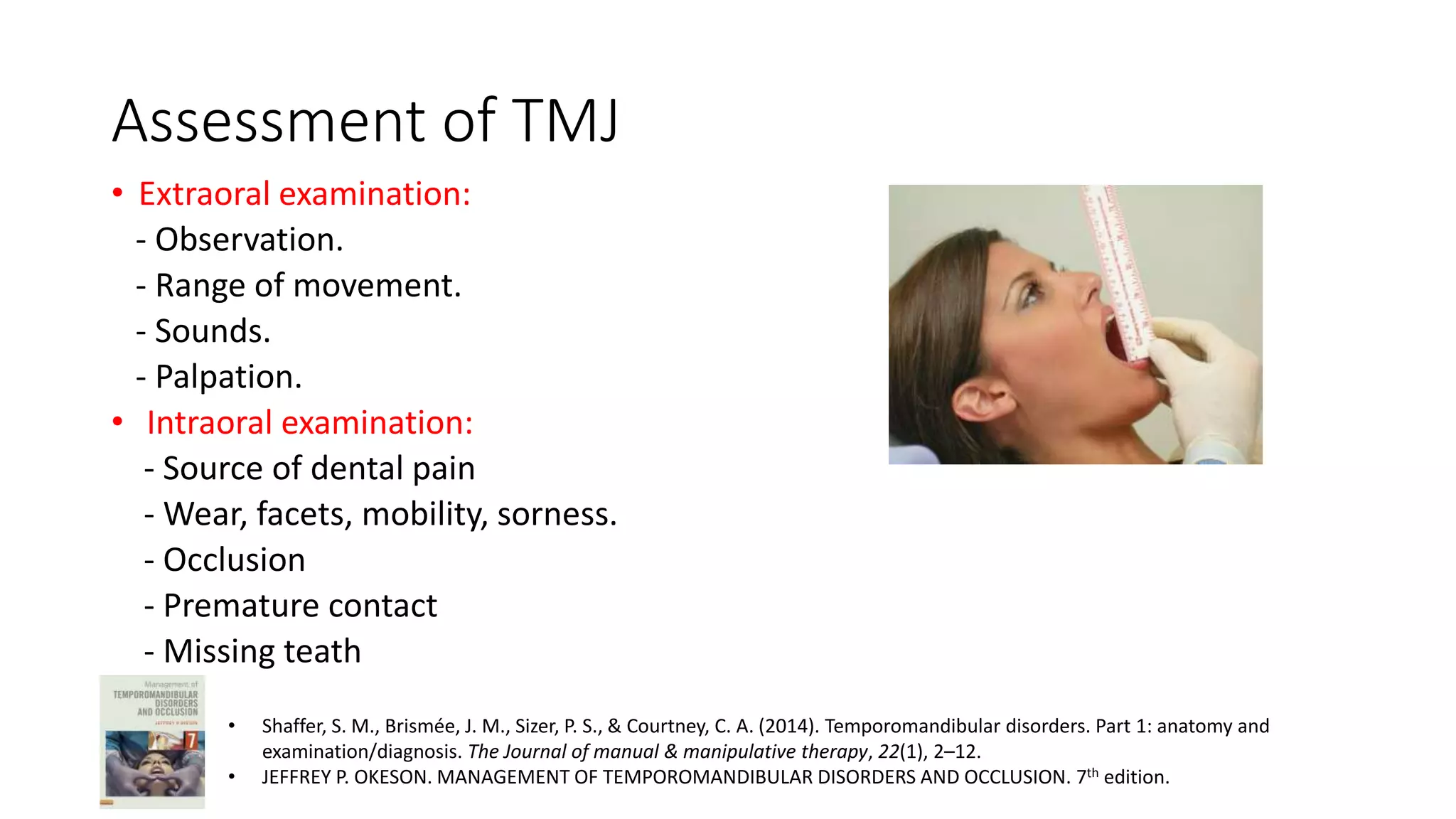 Temporomandibular Joint Disorders (TMD) | PPTX
