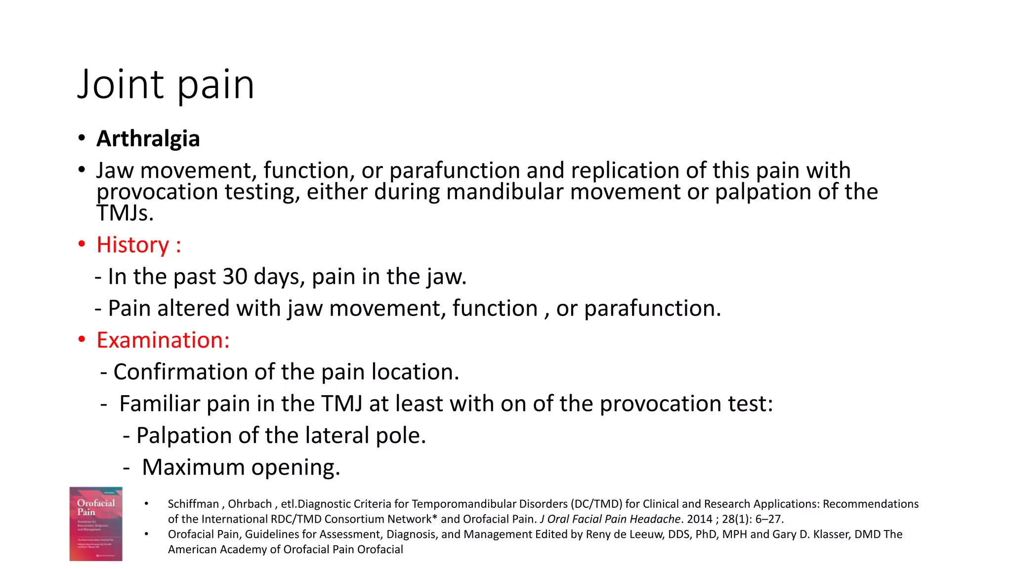 Temporomandibular Joint Disorders (TMD) | PPTX