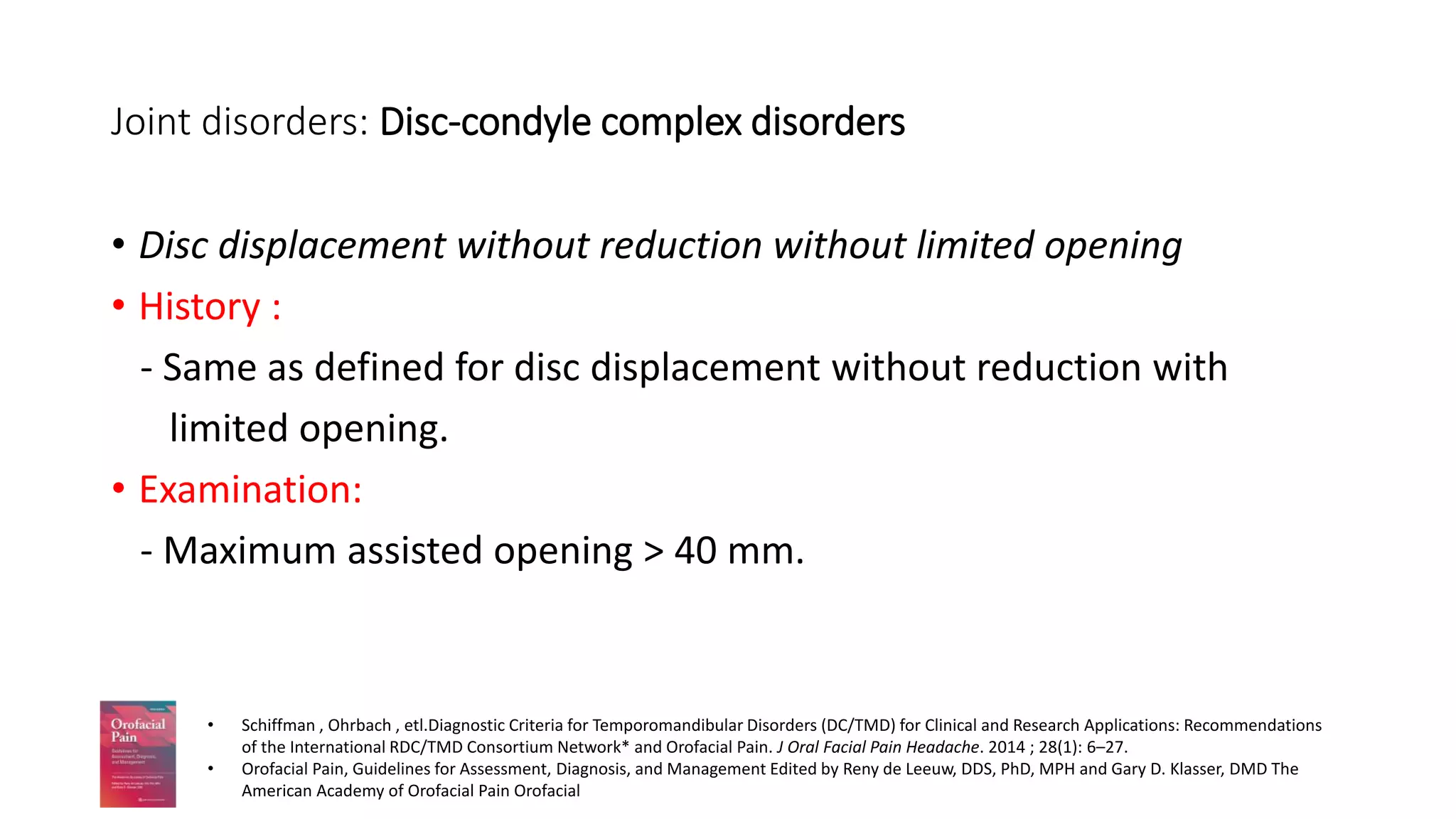 Temporomandibular Joint Disorders (TMD) | PPTX
