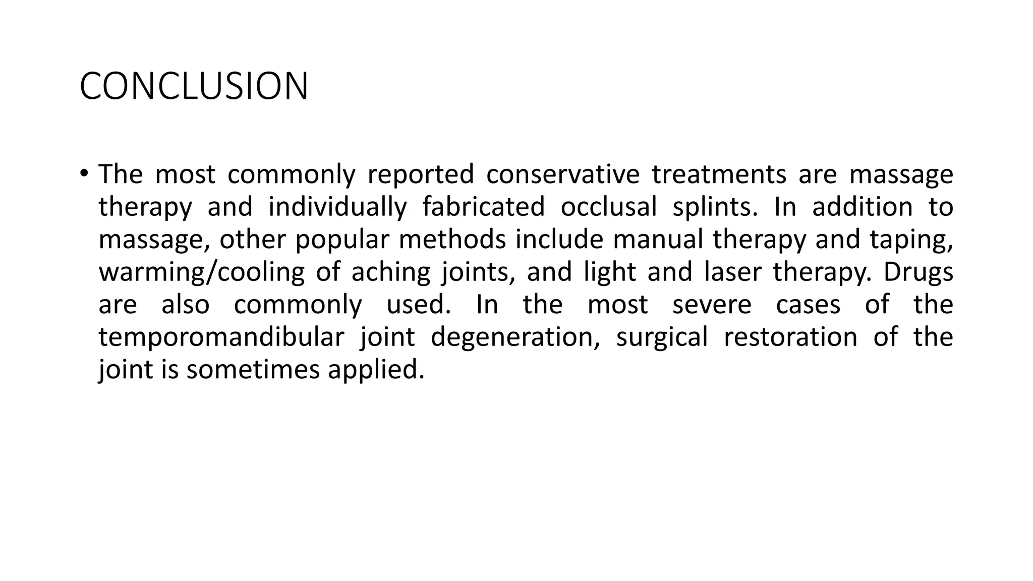 Temporomandibular Joint Disorders (TMD) | PPTX