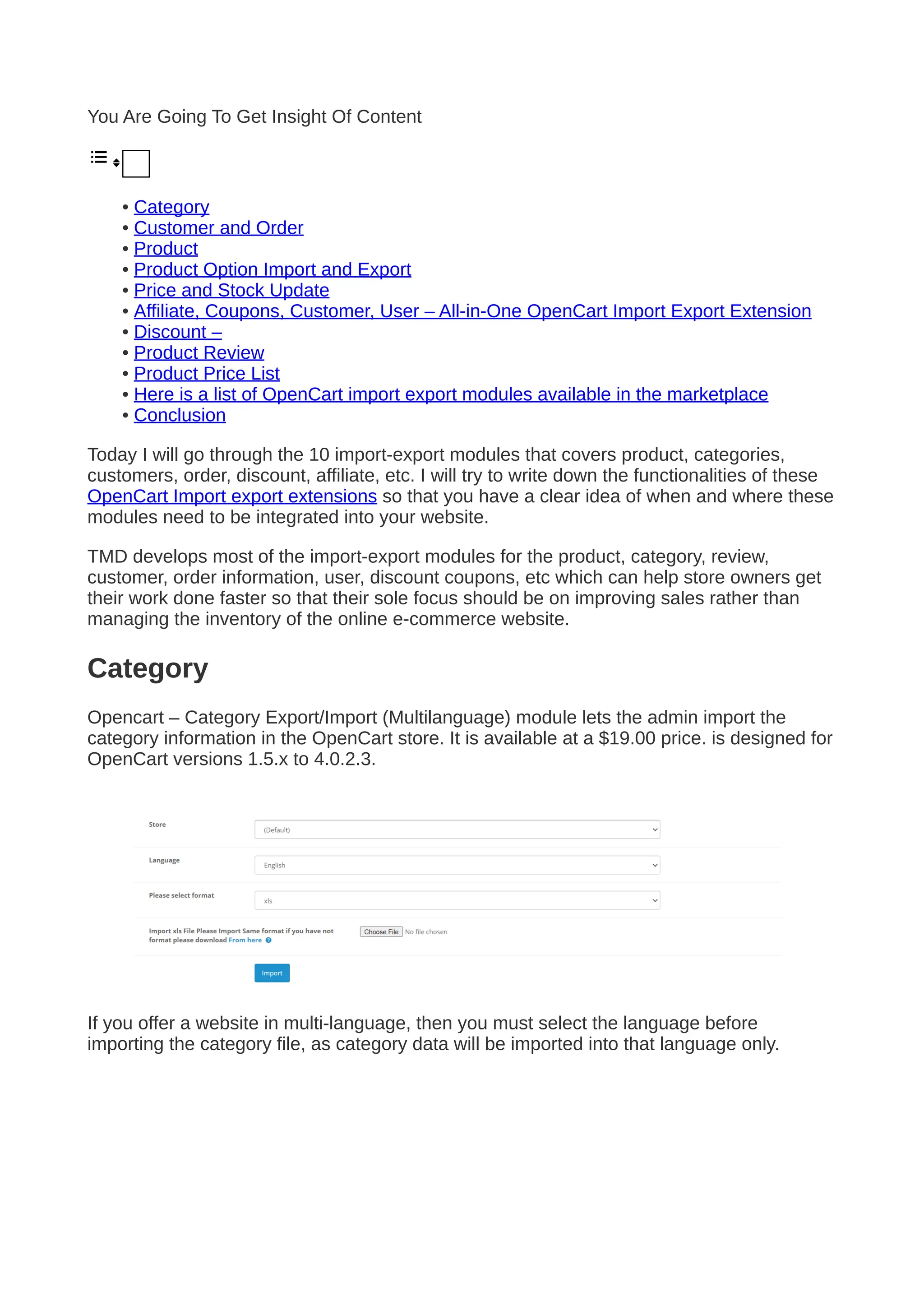 Top 8 OpenCart Bulk Import Export Modules | PDF