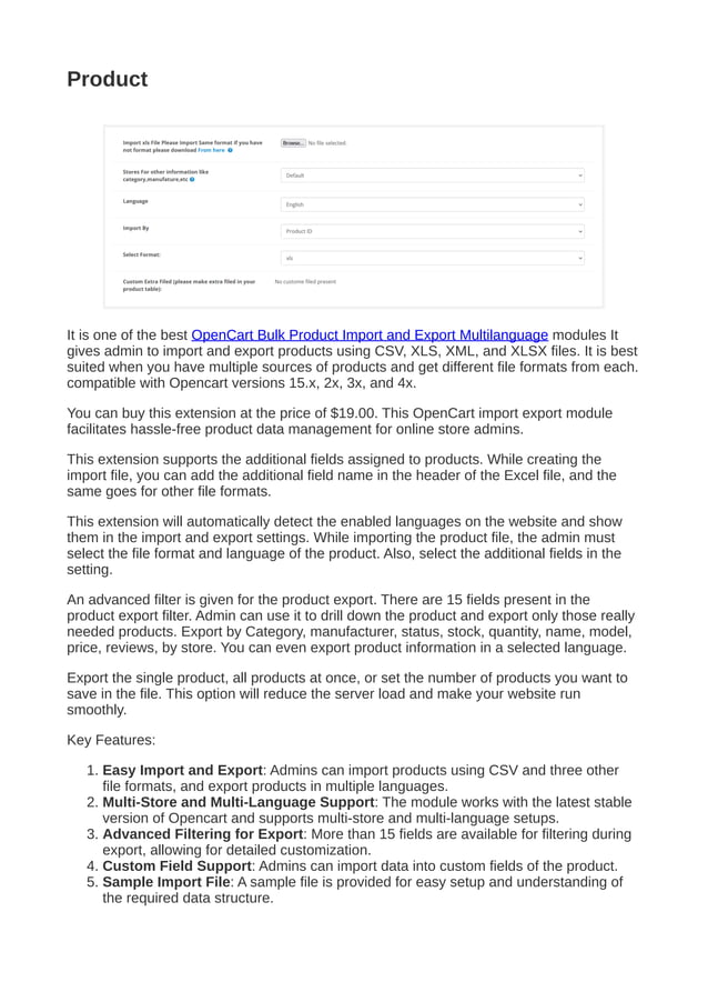 Top 8 OpenCart Bulk Import Export Modules | PDF