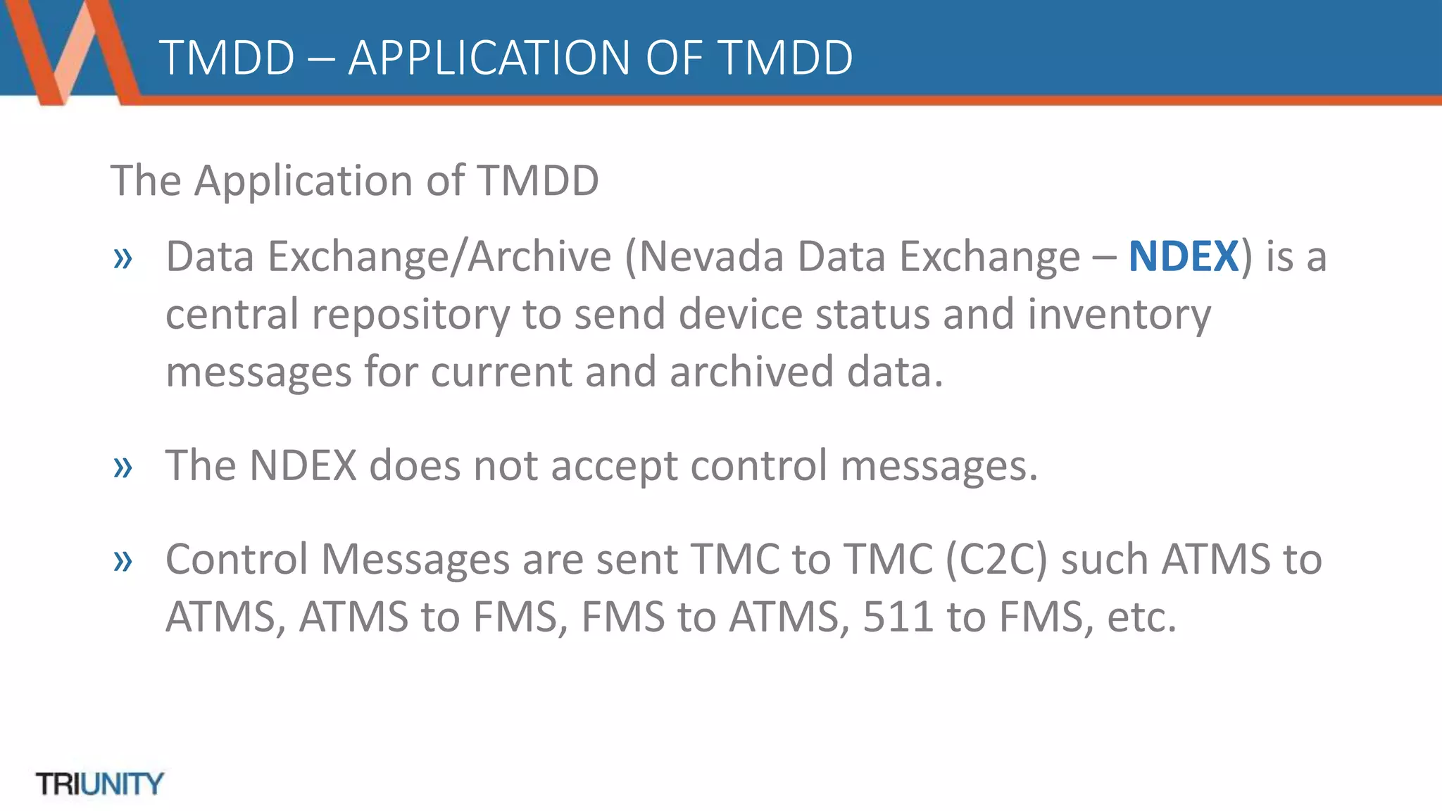 Traffic Management Data Dictionary (TMDD) Primer | PPT