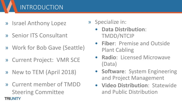 Traffic Management Data Dictionary (TMDD) Primer | PPT