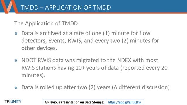 Traffic Management Data Dictionary (TMDD) Primer | PPT