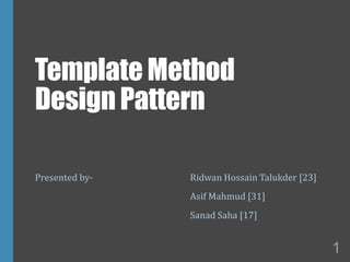 Presentation on Template Method Design Pattern | PPTX