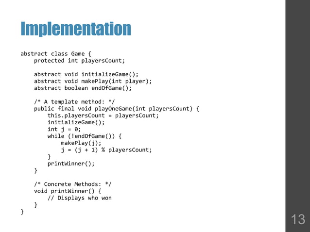 Presentation on Template Method Design Pattern | PPTX