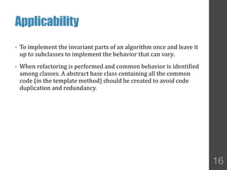 Presentation on Template Method Design Pattern | PPTX