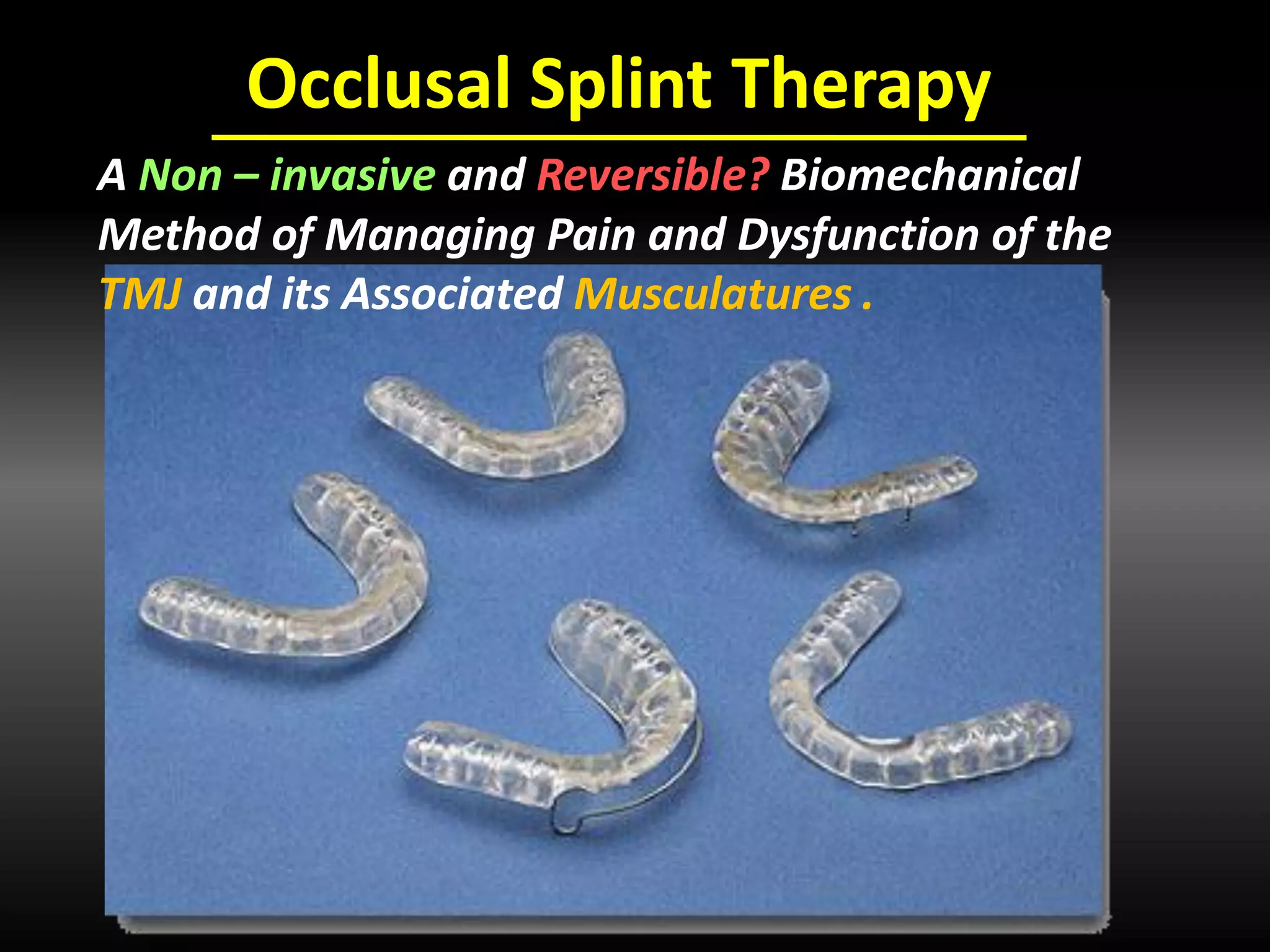 TMD's and occlusal splint therapy | PDF | Bone and Joint Conditions ...