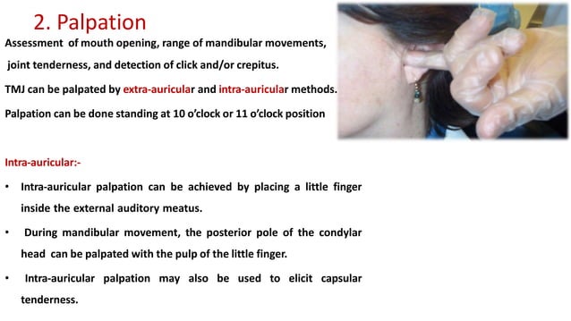 TMDs Assesment and management og TMJ disorders, TMJ mobilization | PPTX