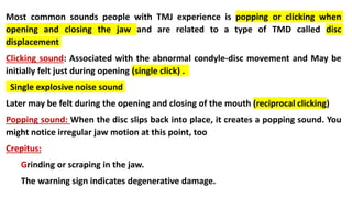TMDs Assesment and management og TMJ disorders, TMJ mobilization | PPTX