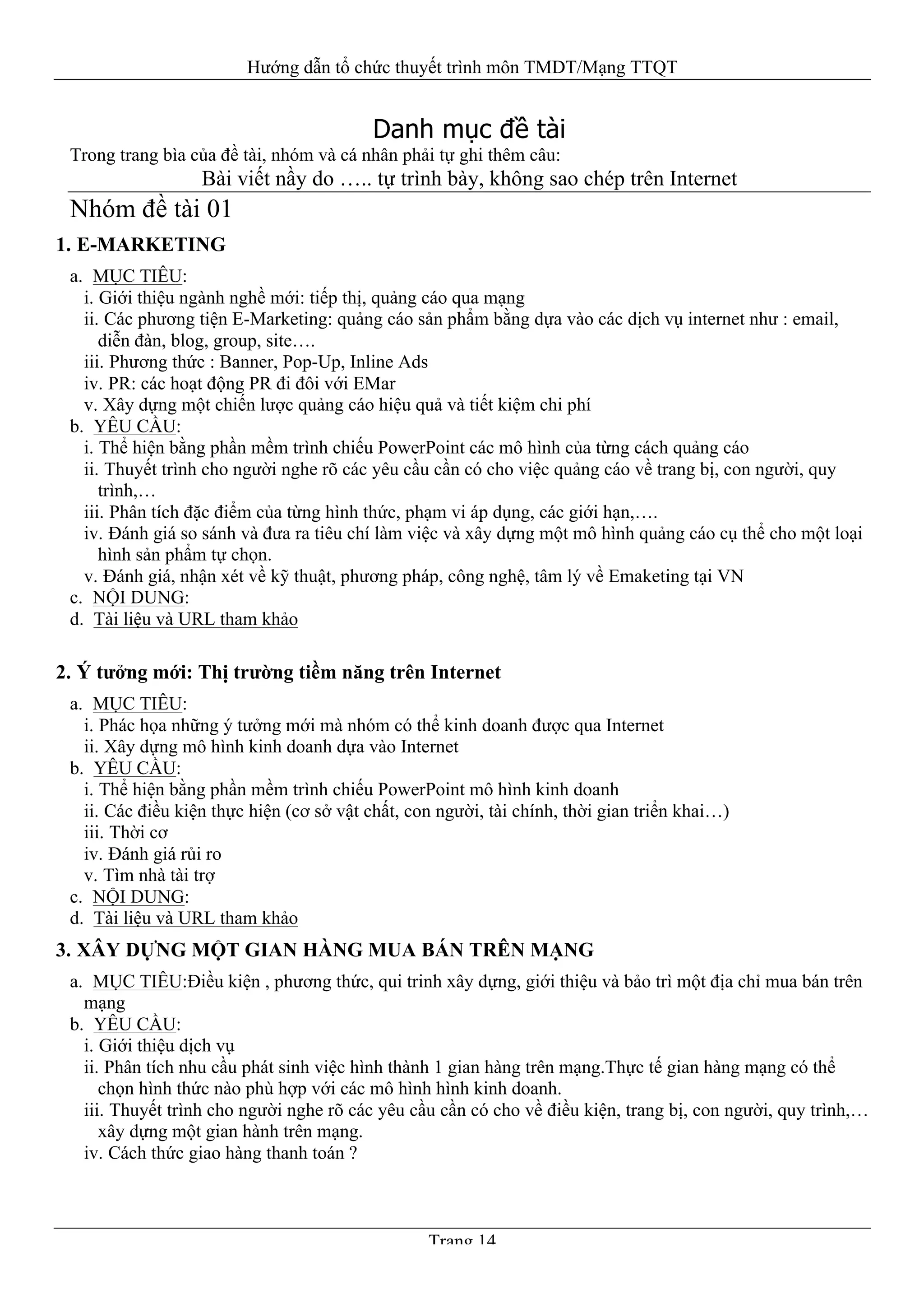 Tmdt detaithuyettrinh nhom | PDF