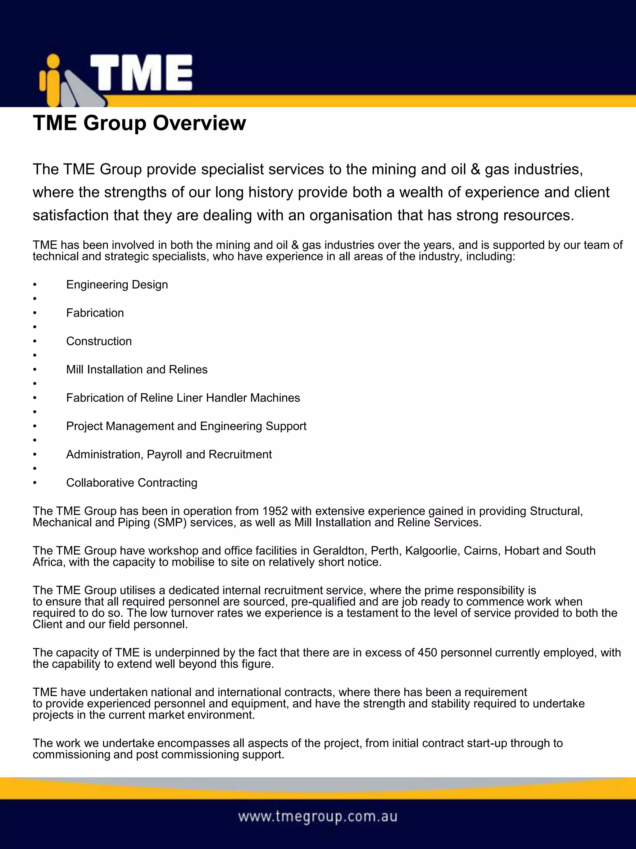 Tme Capability Statement | PPSX