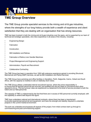 Tme Capability Statement | PPSX