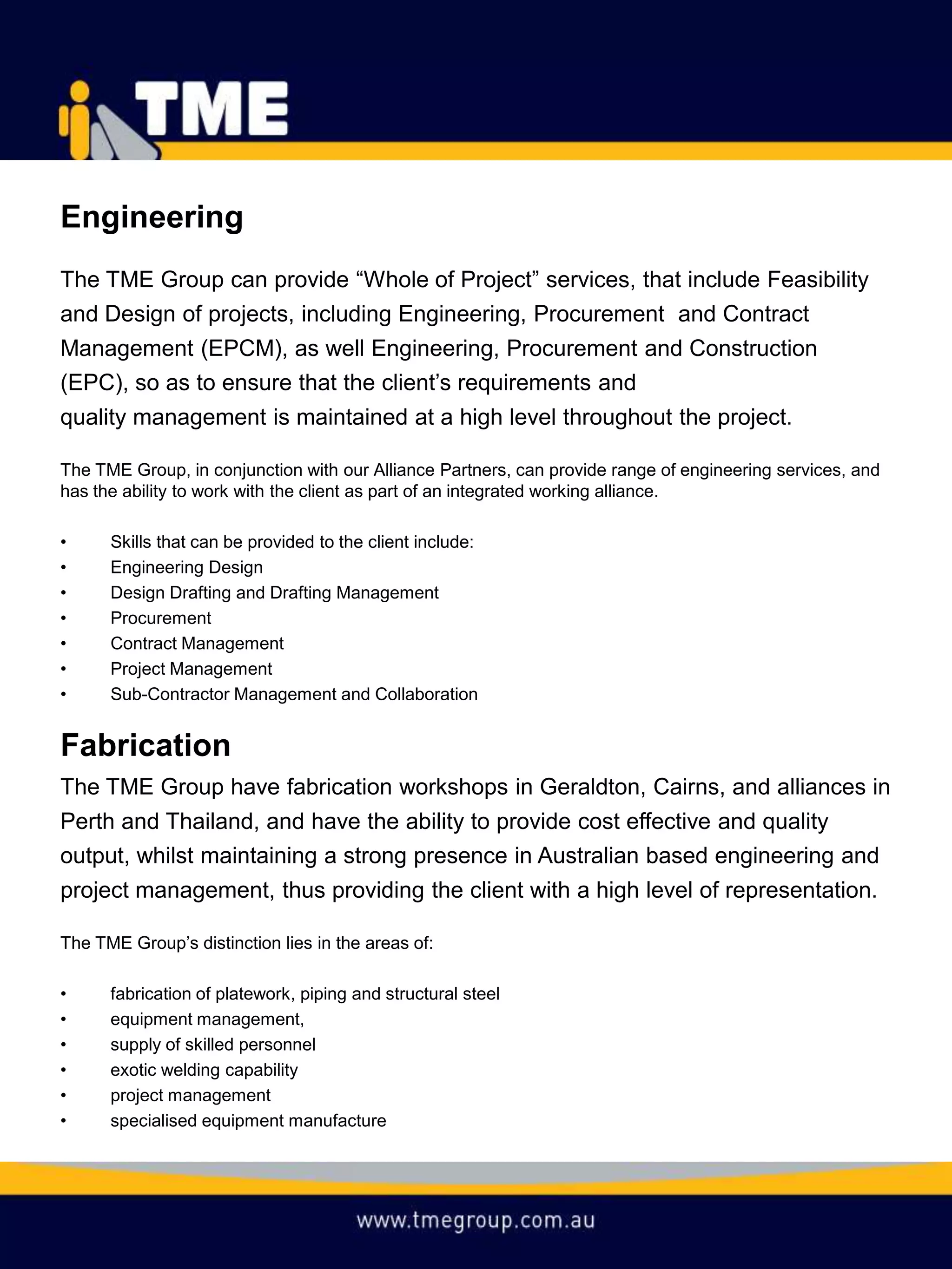 TME Capability Statement | PPTX