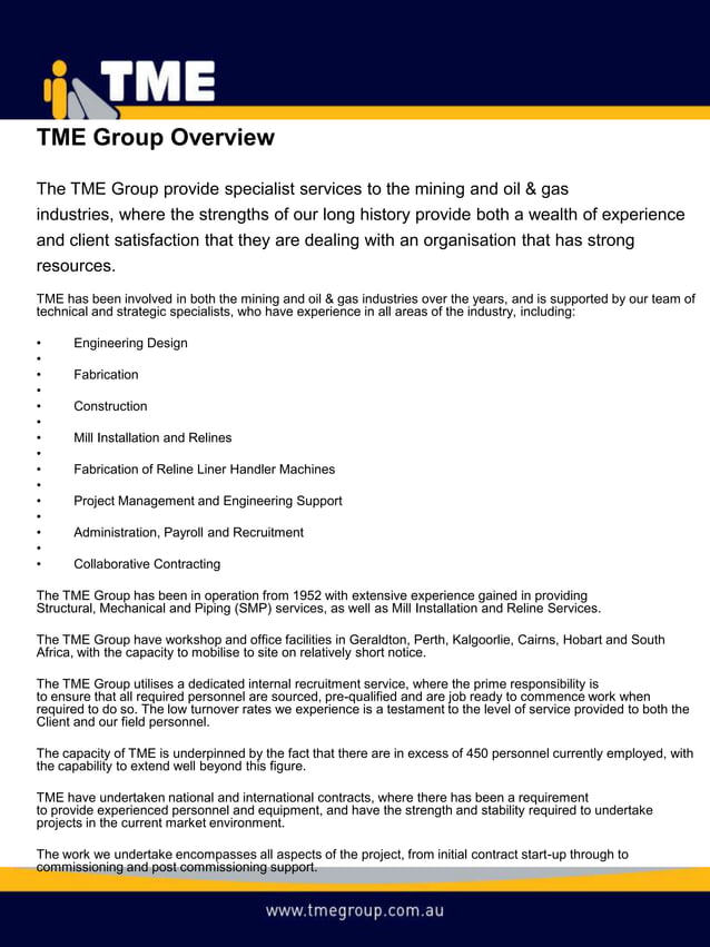 TME Capability Statement | PPTX