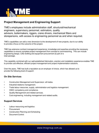 TME Capability Statement | PPTX