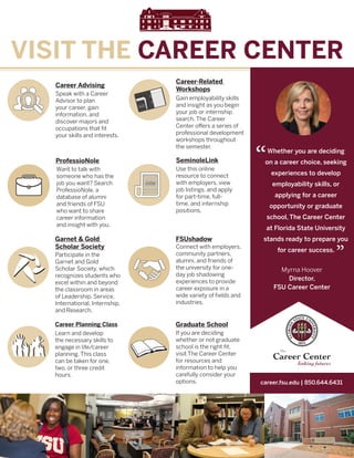 Visit The Career Center | PDF