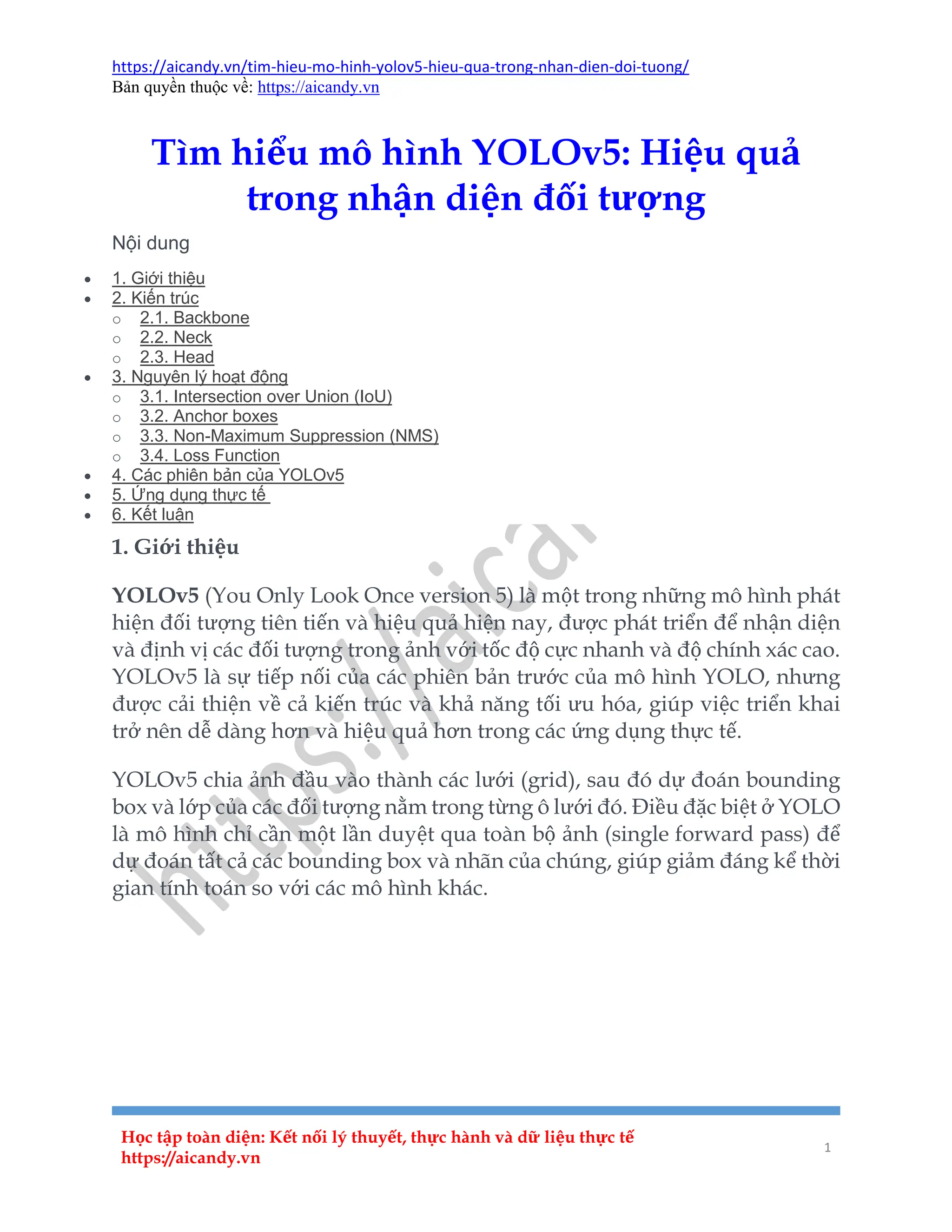 Tìm hiểu mô hình YOLOv5 - Hiệu quả trong nhận diện đối tượng.pdf