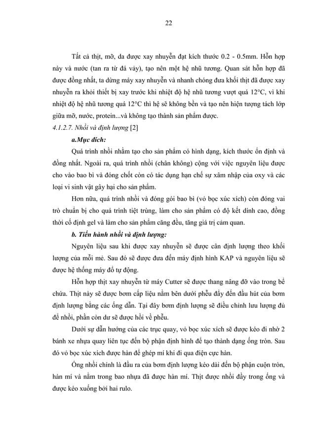 Tìm hiểu quy trình công nghệ sản xuất xúc xích heo tiệt trùng tại công ty cổ phần chế biến thực ...
