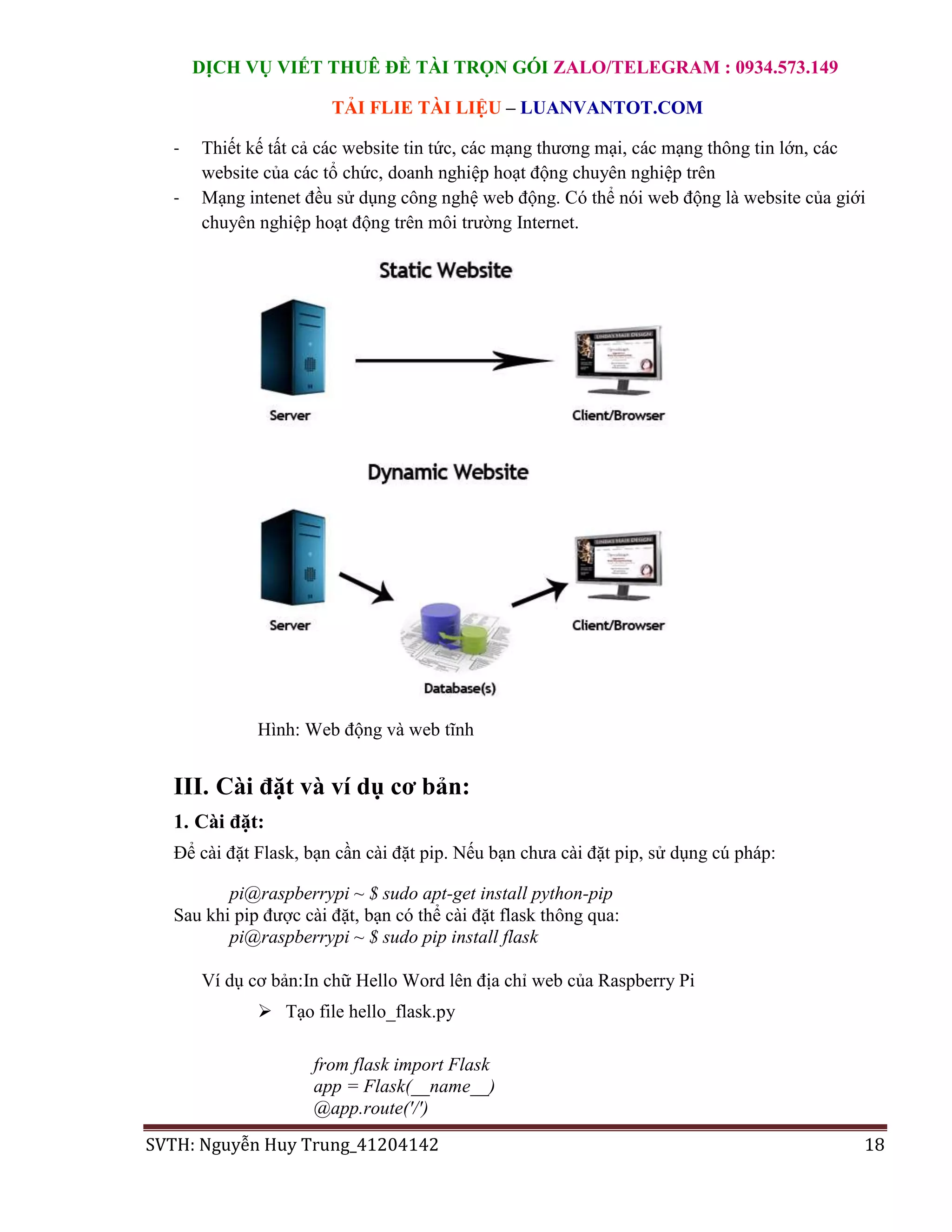 Tìm hiêu về Raspberry Pi và ứng dụng làm Websever dùng giám sát và điều khiển thiết bị.docx