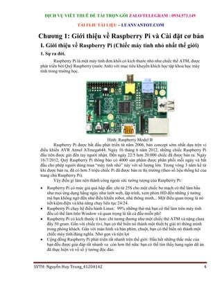 Tìm hiêu về Raspberry Pi và ứng dụng làm Websever dùng giám sát và điều ...