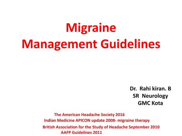 migraine management guidelines ) | PPTX | Pharmaceutical Drugs | Medical Health