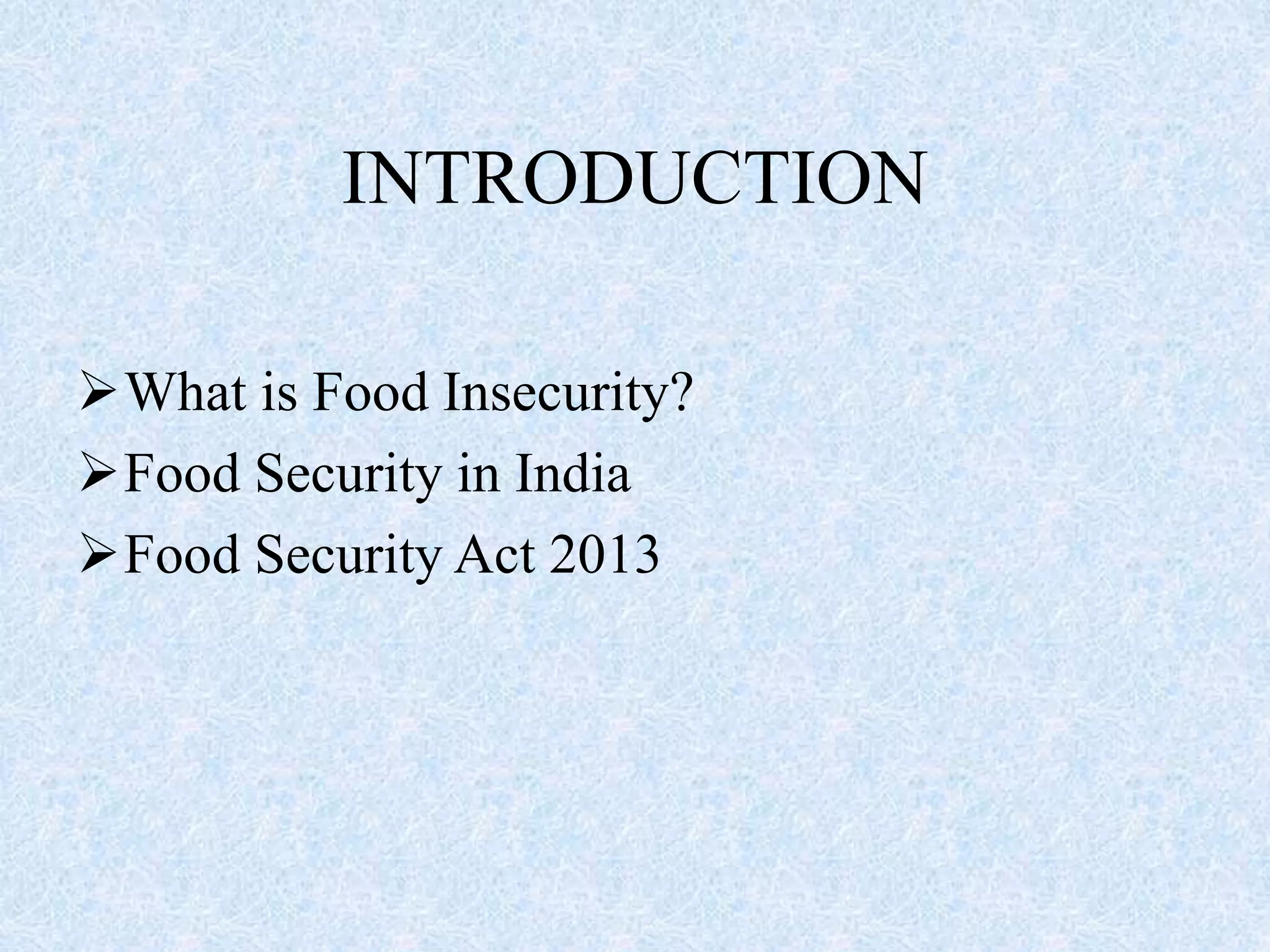Food security Act 2013 | PPTX
