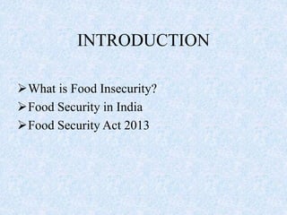 Food security Act 2013 | PPTX