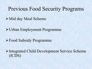 Food security Act 2013 | PPTX