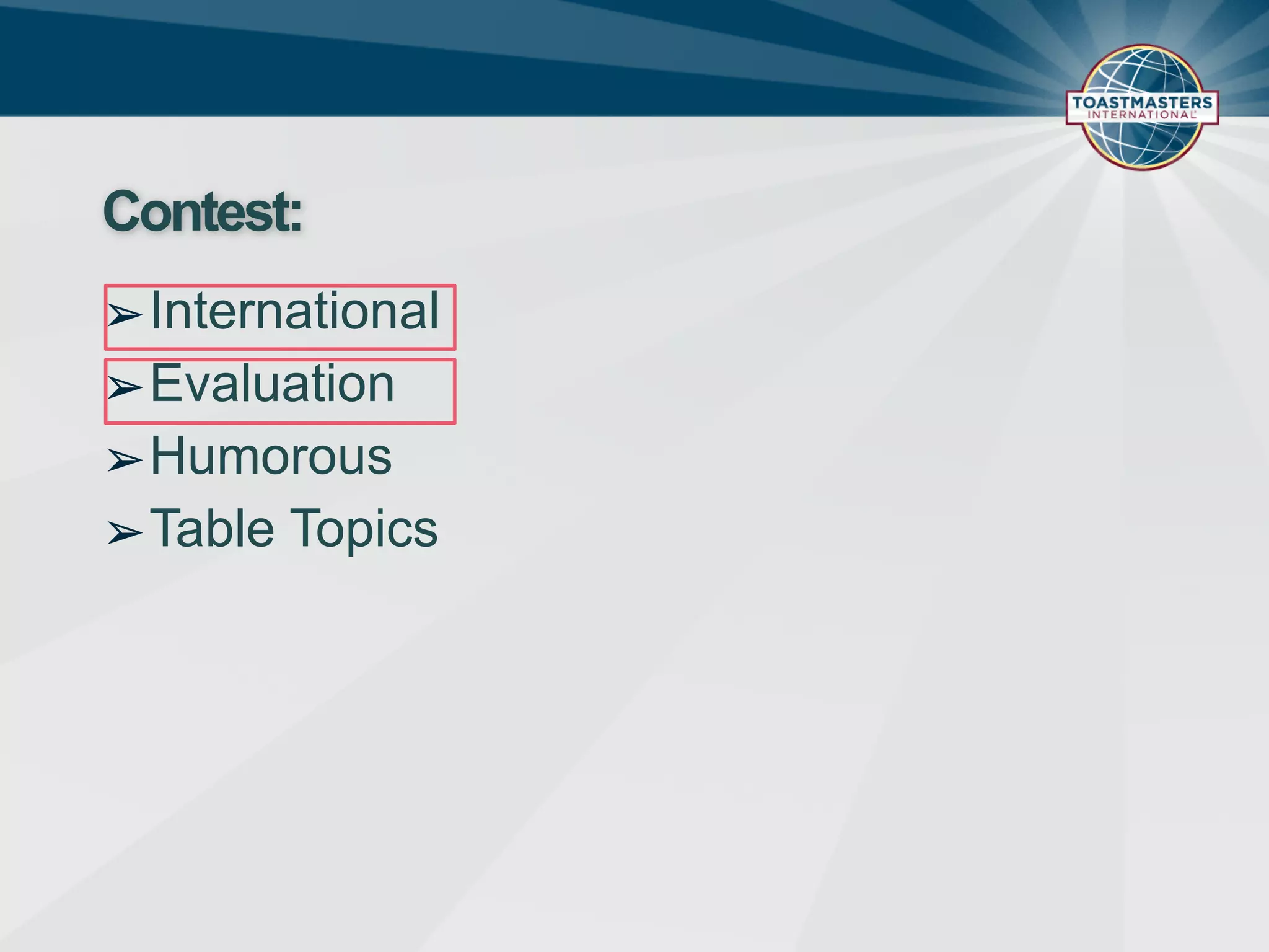Toastmasters International - Officer Training - Speech Contest ...