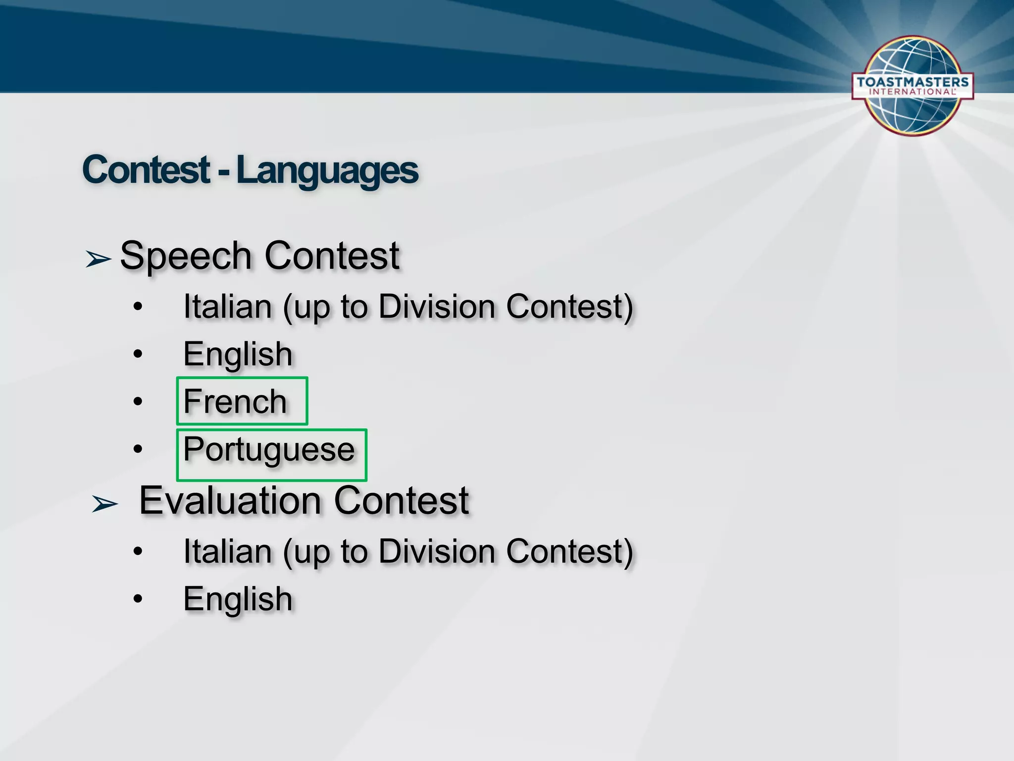 Toastmasters International - Officer Training - Speech Contest ...