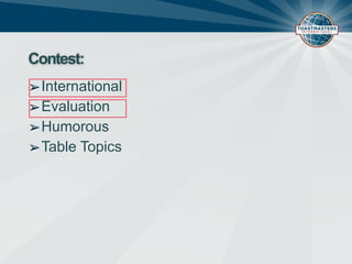 Toastmasters International - Officer Training - Speech Contest ...